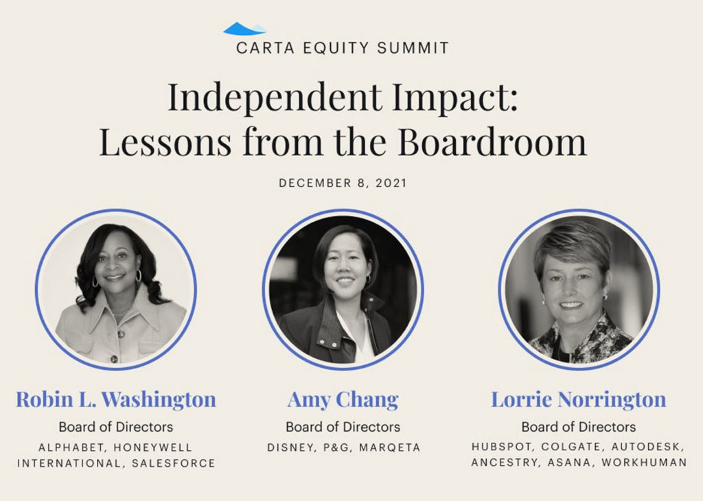 Lessons From the Boardroom 2021 Carta Equity Summit | Amy Chang